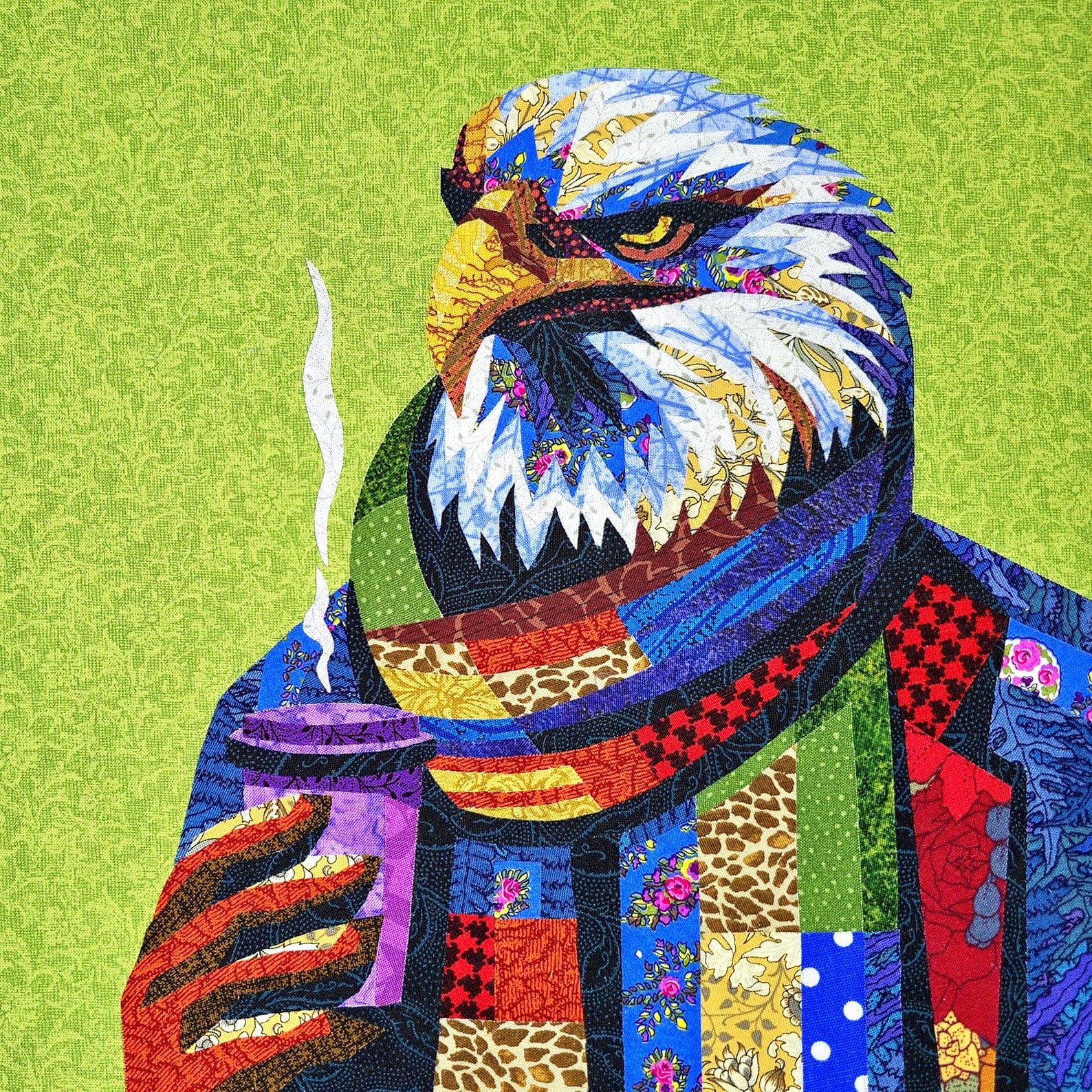 COFFEE BREAK for the BIRDS Quilt Pattern, Fabric Collage, Applique - Etsy