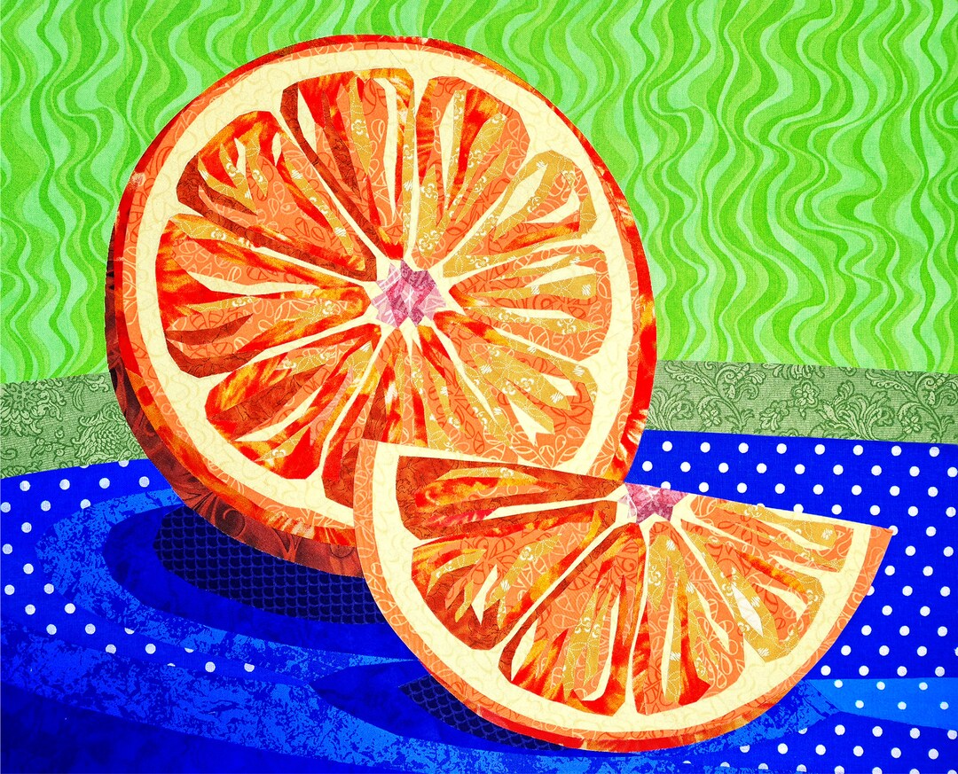ORANGE FRUIT Quilt Pattern, Still Life Fabric Collage, Applique - Etsy