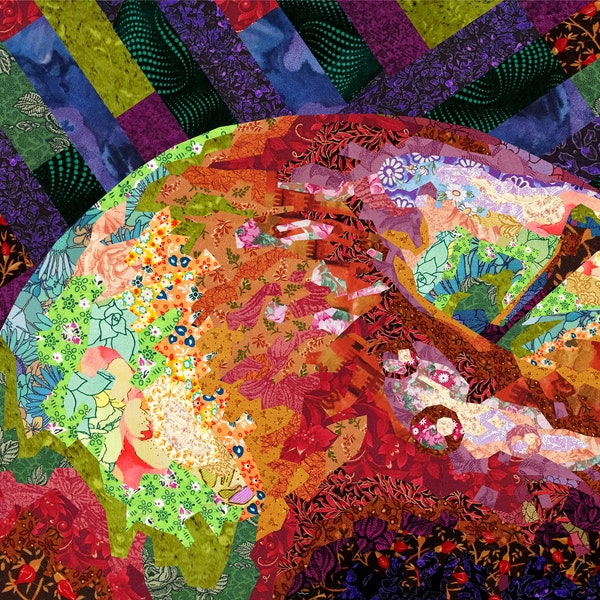 Fabric Collage Art - Etsy