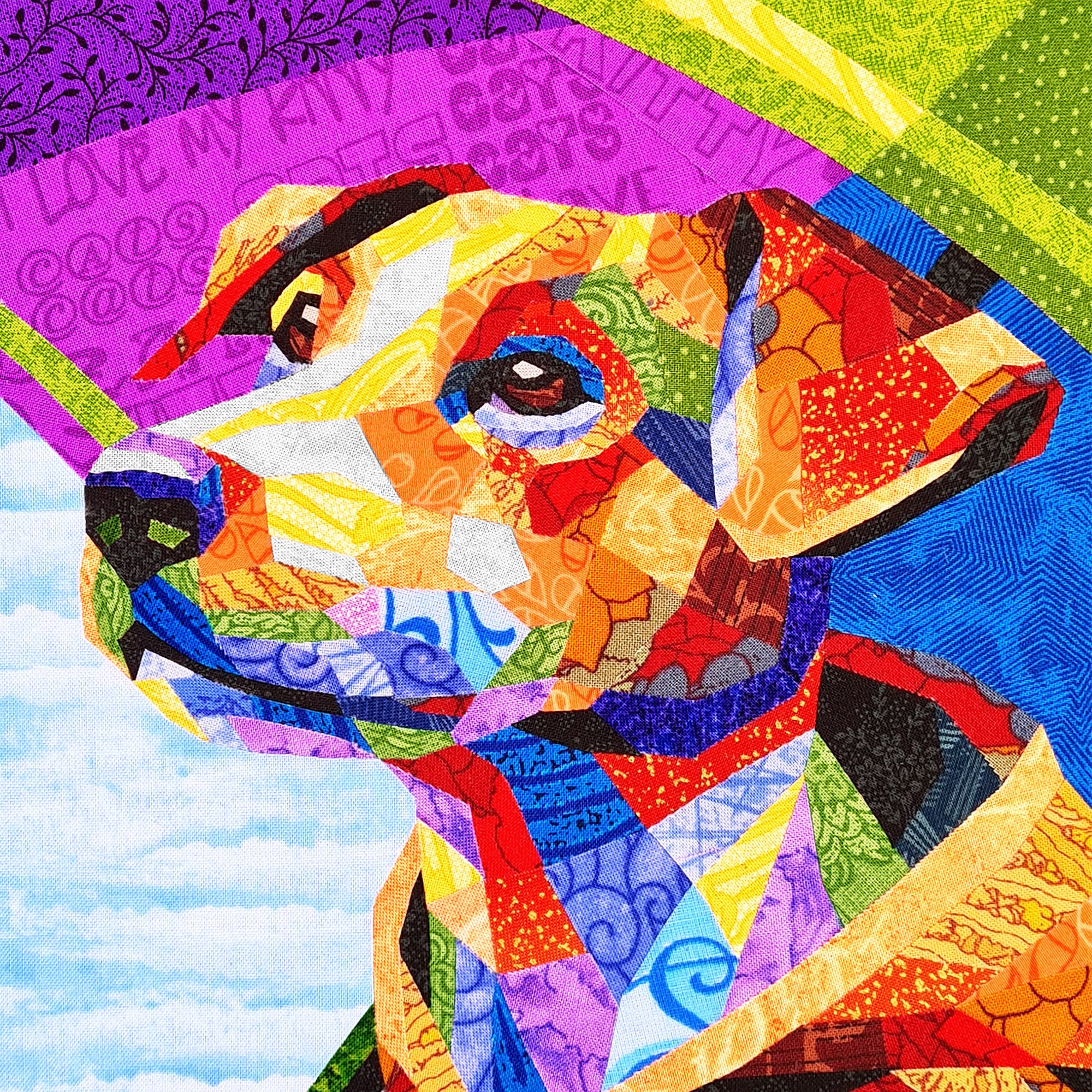 RAINY DAY DOG Quilt Pattern, Dog Fabric Collage, Applique - Etsy
