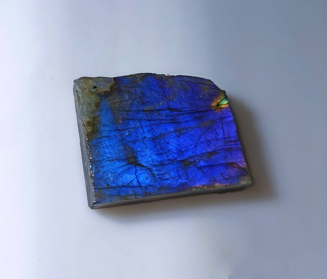 Natural Labradorite Slab: Raw Spectrolite Slice, Chakra Healing Stone ...