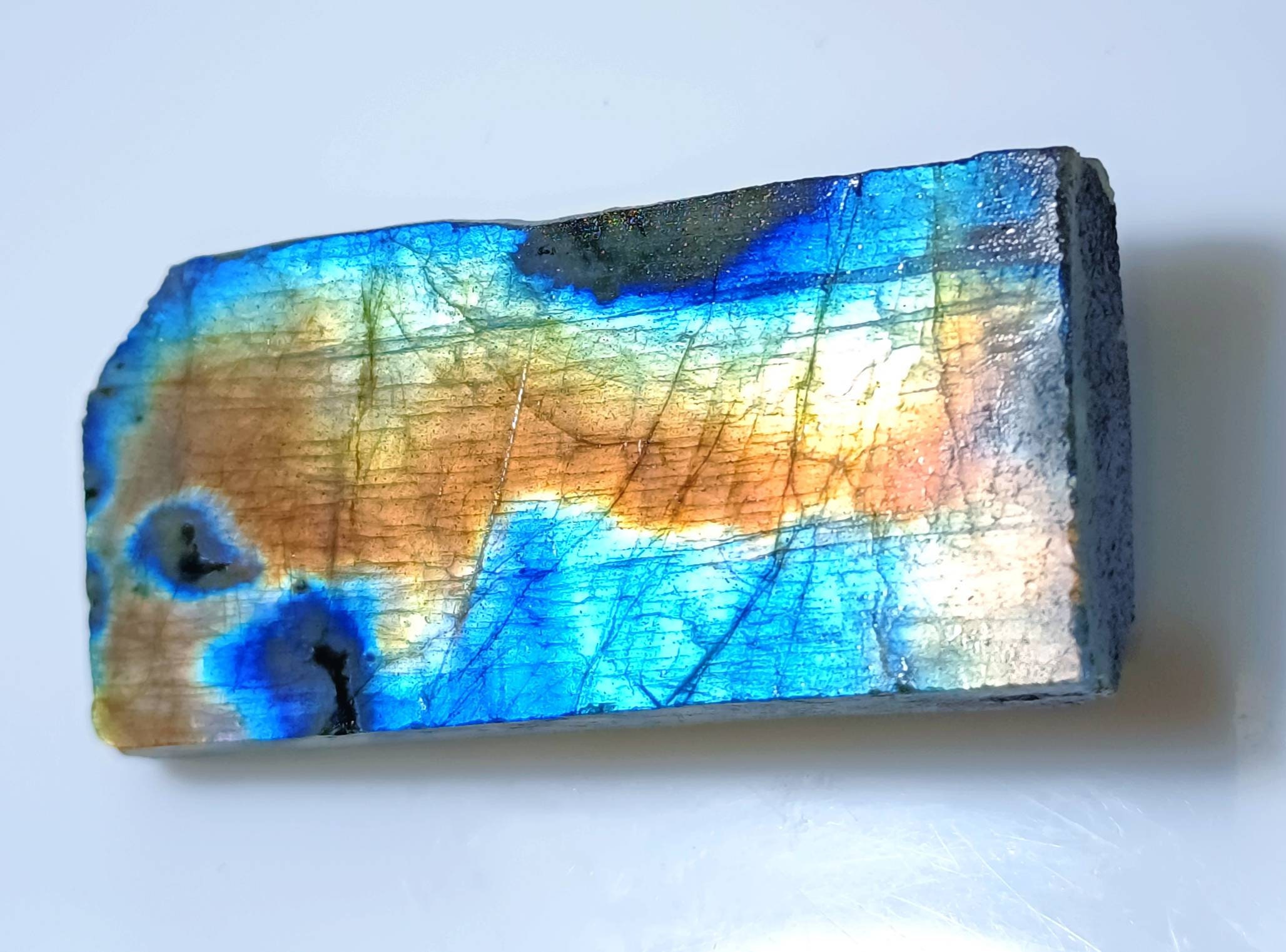 1 Pc Madagascar Natural Labradorite Slab Raw High Flash Spectrolite ...