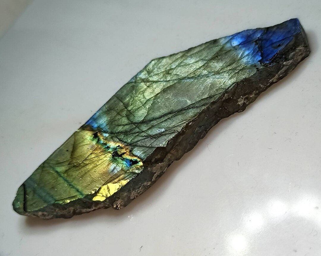 1 Pc Madagascar Natural Labradorite Slab Raw High Flash Spectrolite ...