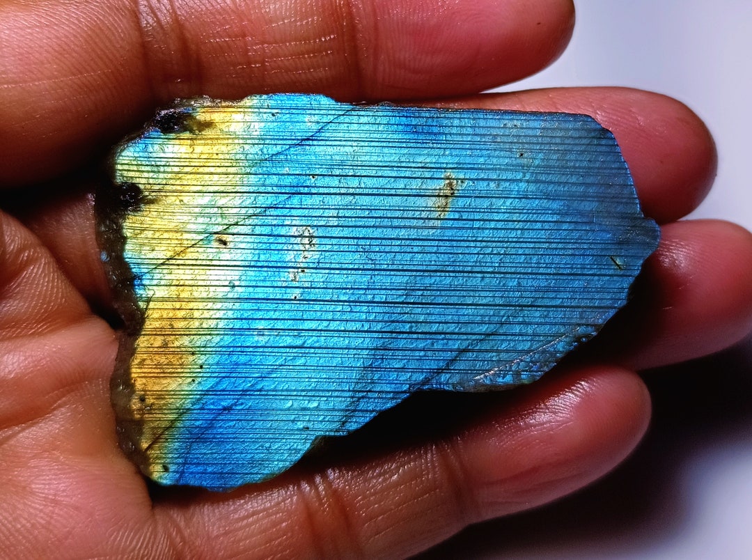 Madagascar Labradorite Slab: Raw Spectrolite Slice, Chakra Healing ...