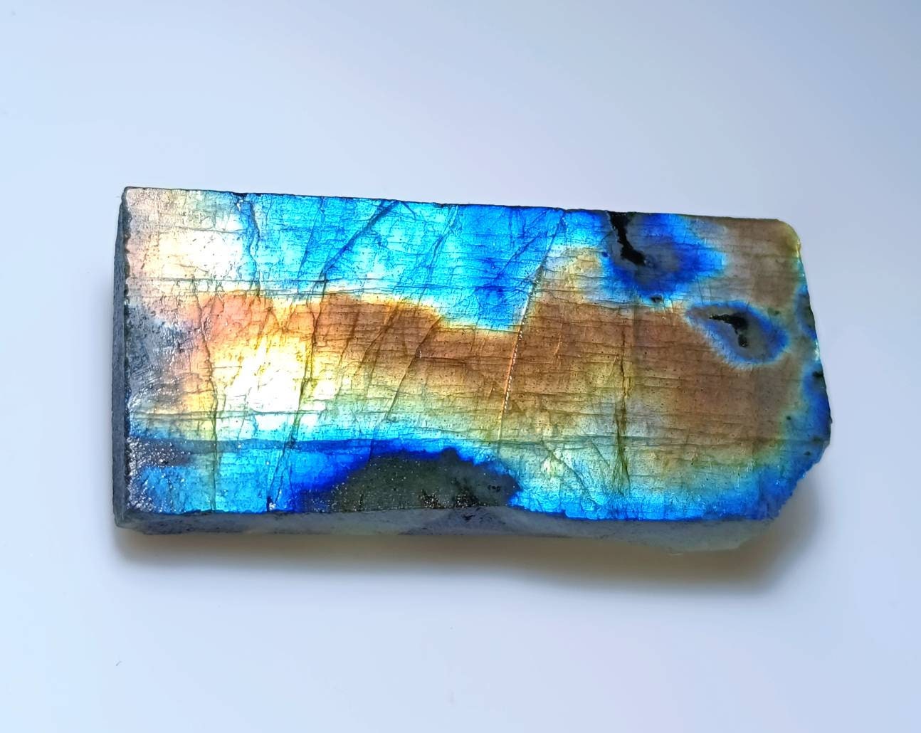 1 Pc Madagascar Natural Labradorite Slab Raw High Flash Spectrolite ...