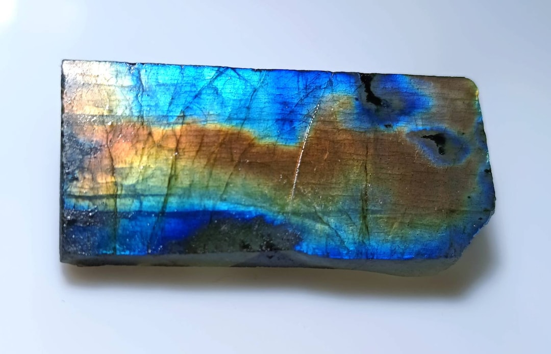 1 Pc Madagascar Natural Labradorite Slab Raw High Flash Spectrolite ...