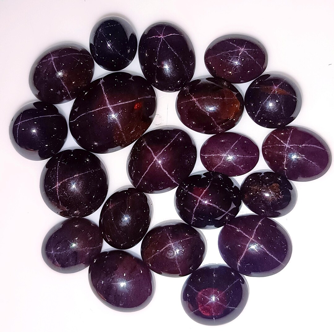 Natural Garnet Star AAA+ Quality 6 Rays Star Cabochon Oval Star ...