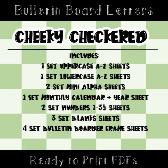 Back to School Checkered Classroom Decor| Bulletin Board Kit | A - Z ...
