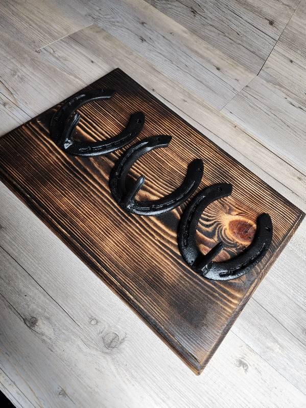Rustic Horseshoe Hat/key Rack - Etsy