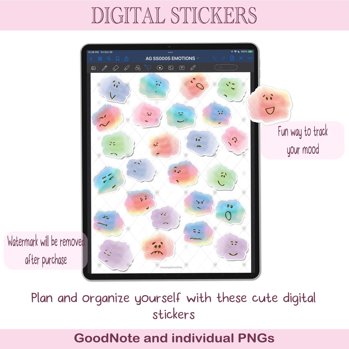 Mood Digital Stickers Emoticon Stickers Pre-cropped for - Etsy