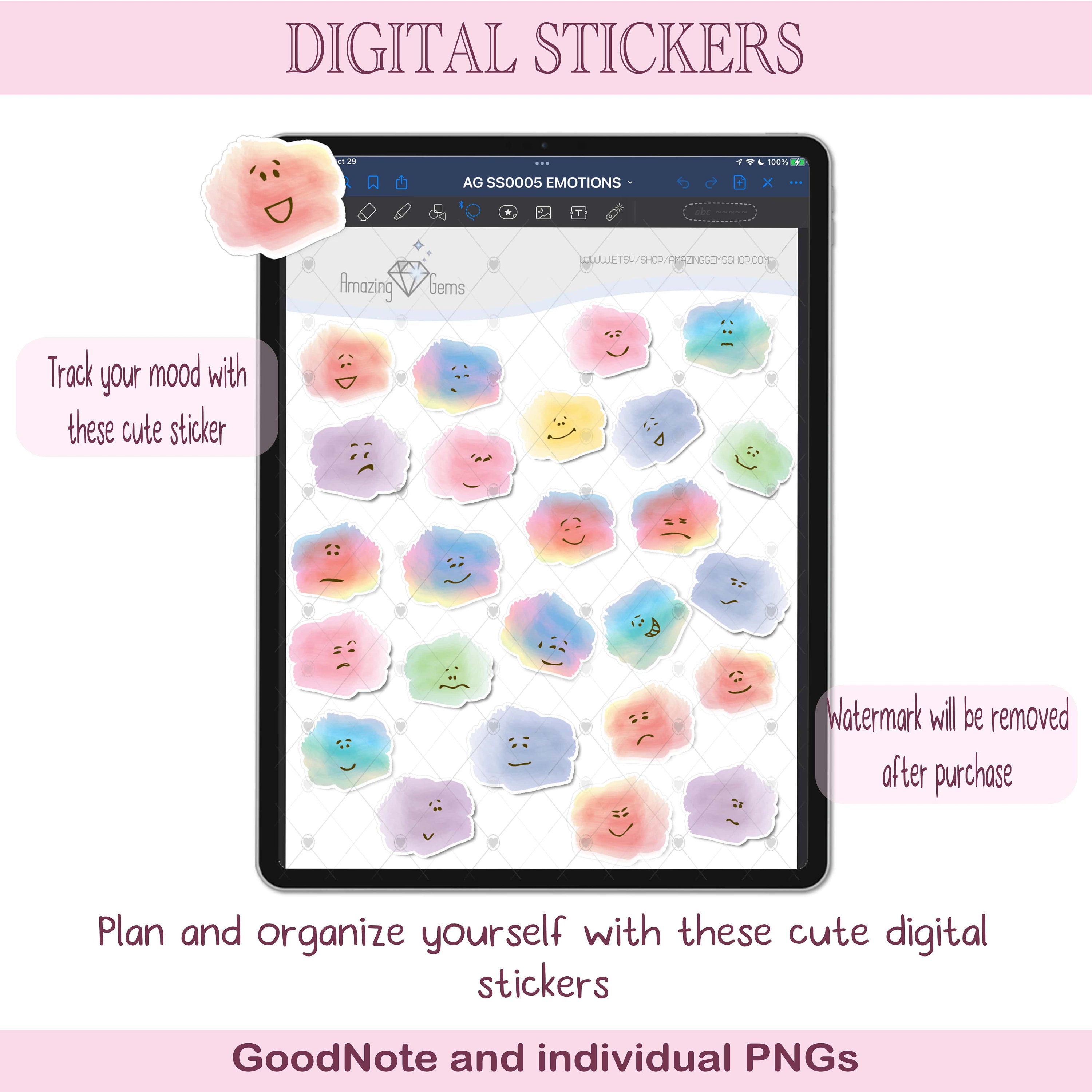 Mood Digital Stickers Emoticon Stickers Pre-cropped for - Etsy
