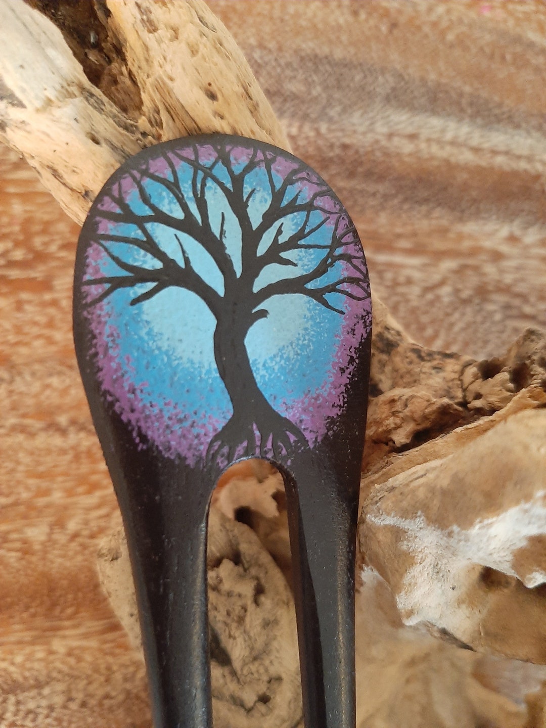 Wooden Tree of Life Hair Stick - Etsy