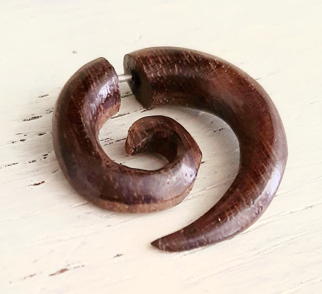 Fake Wooden Spacer Earring Piercing Man Woman - Etsy