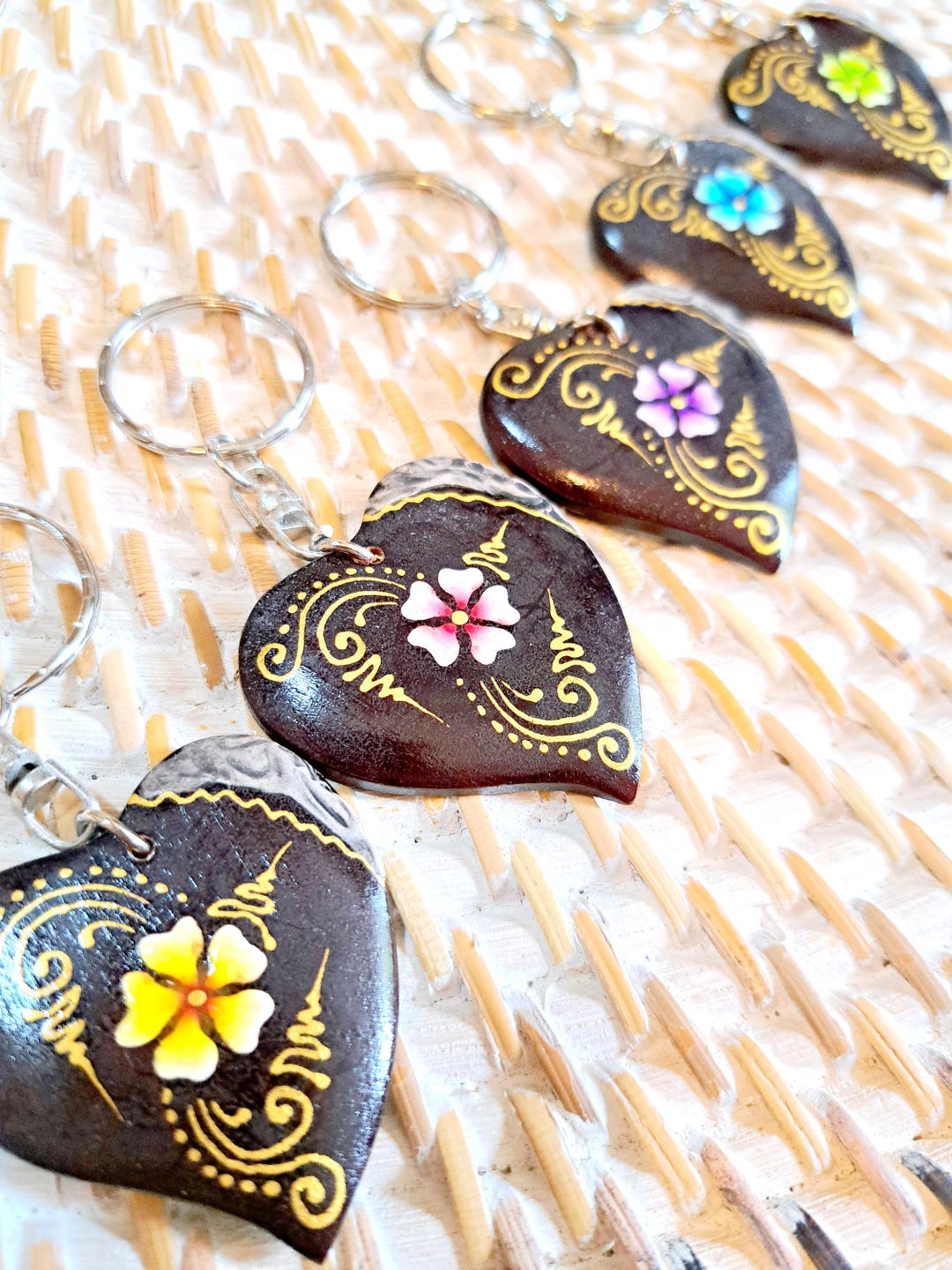 Handmade Wooden Heart Key Ring - Etsy