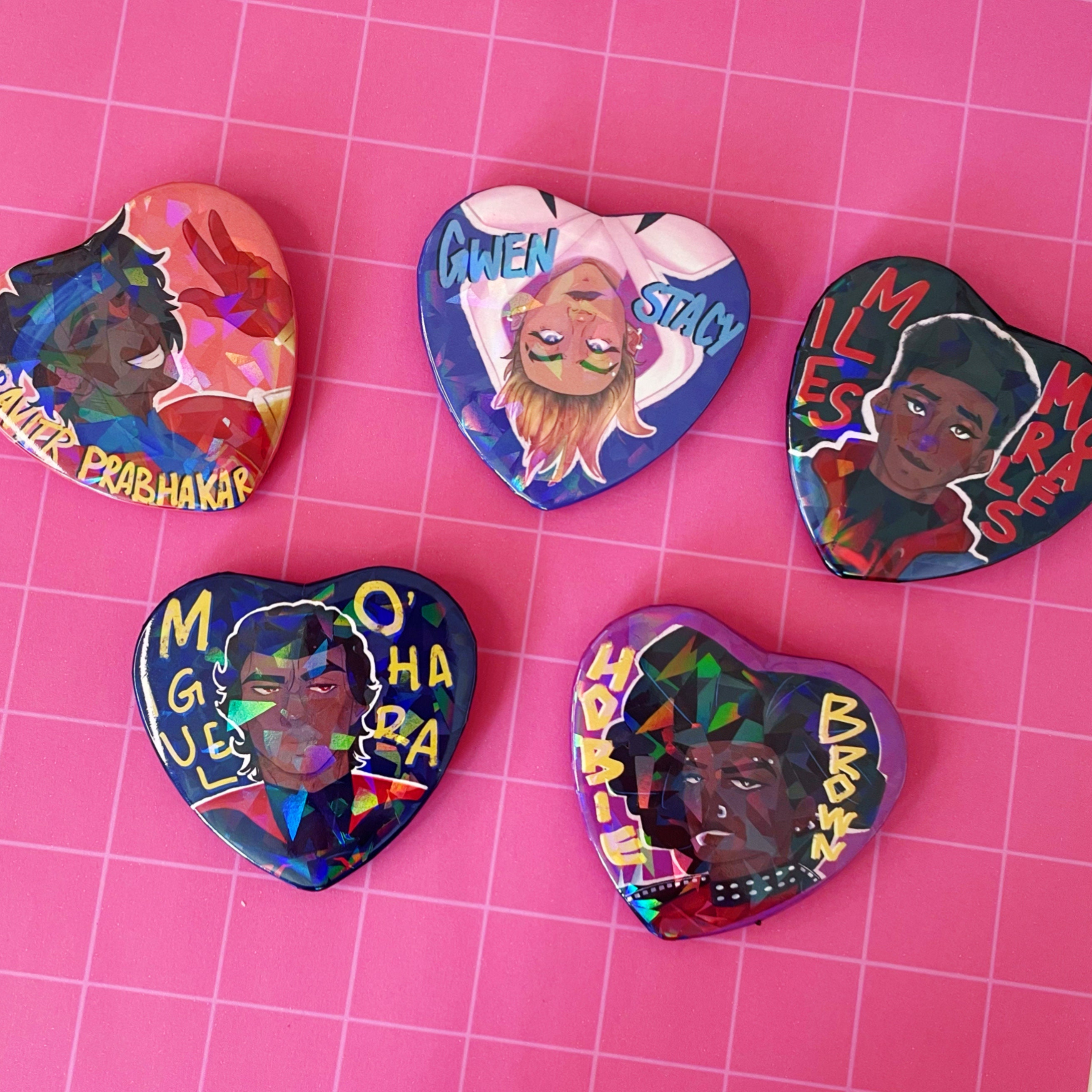 Spider-man Heart Badges - Etsy