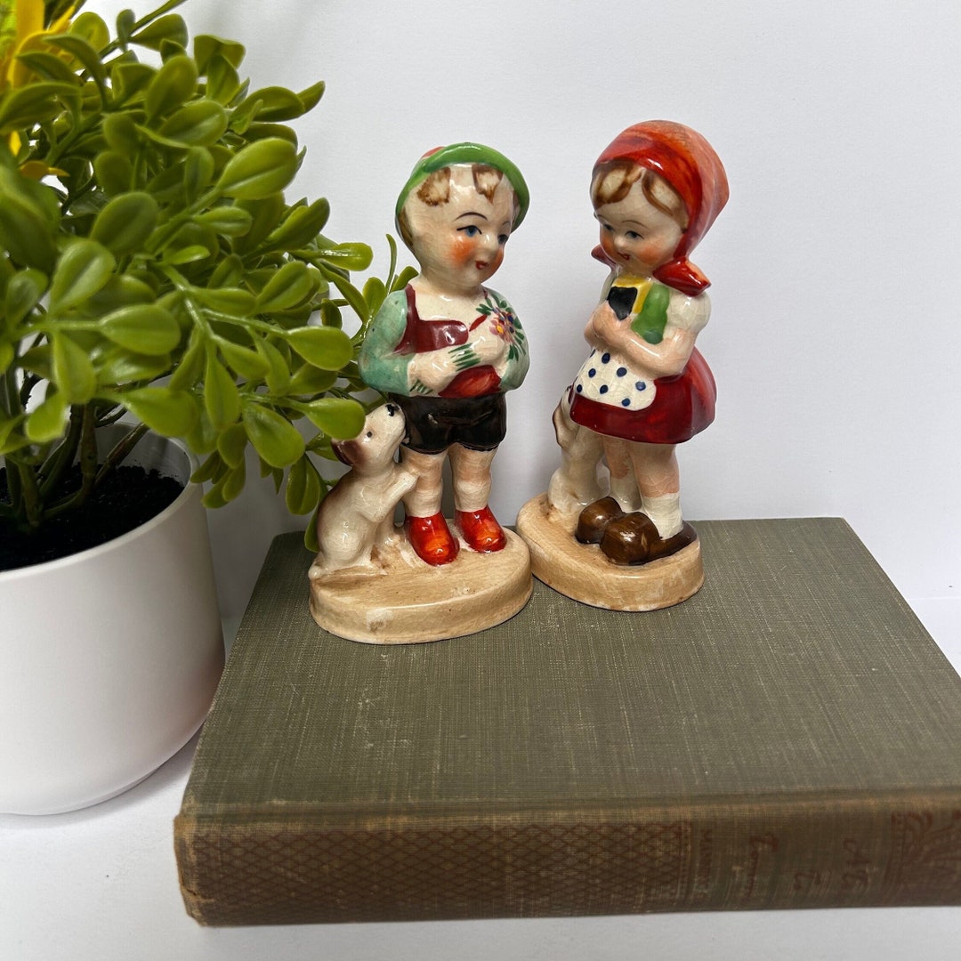 Vintage Porcelain Occupied Japan Figurines, Hummel Style | Pair of 2 ...