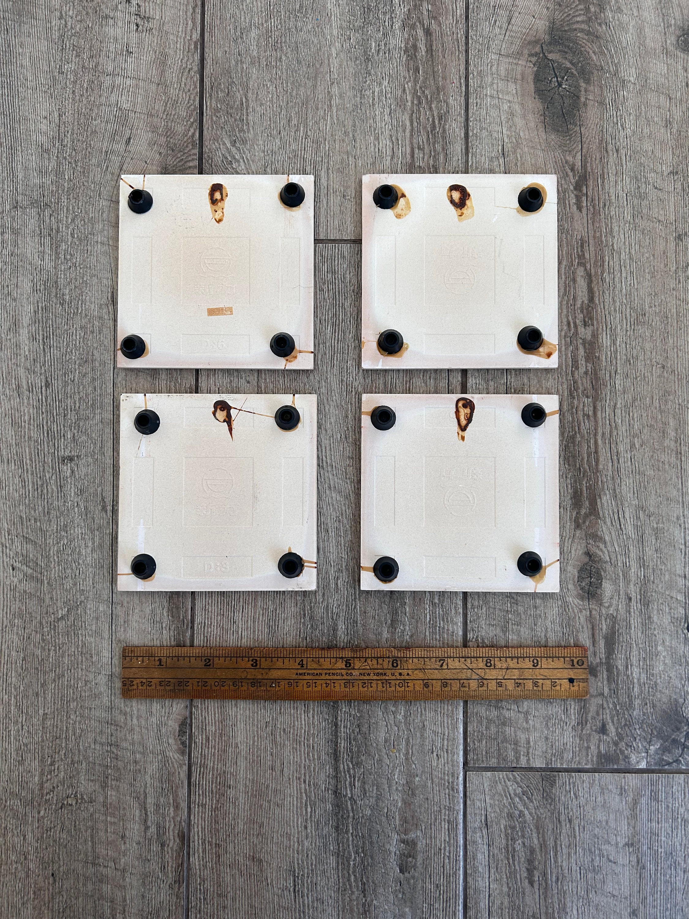 Vintage Set of 4 Calico Farm Animal Ceramic Tiles, Wall Hangings ...