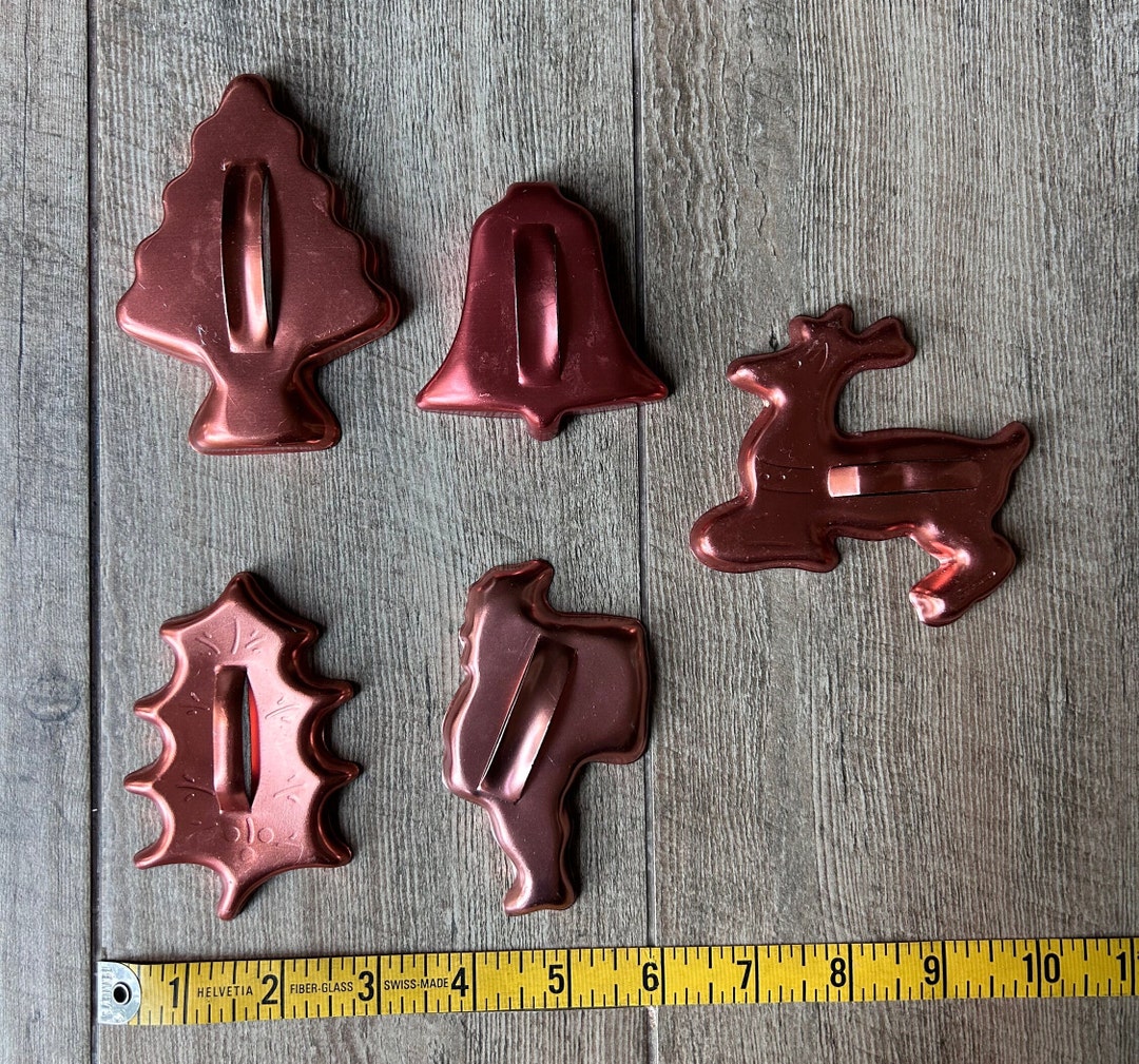 Vintage Copper Christmas Cookie Cutters 5 Tree Holly - Etsy