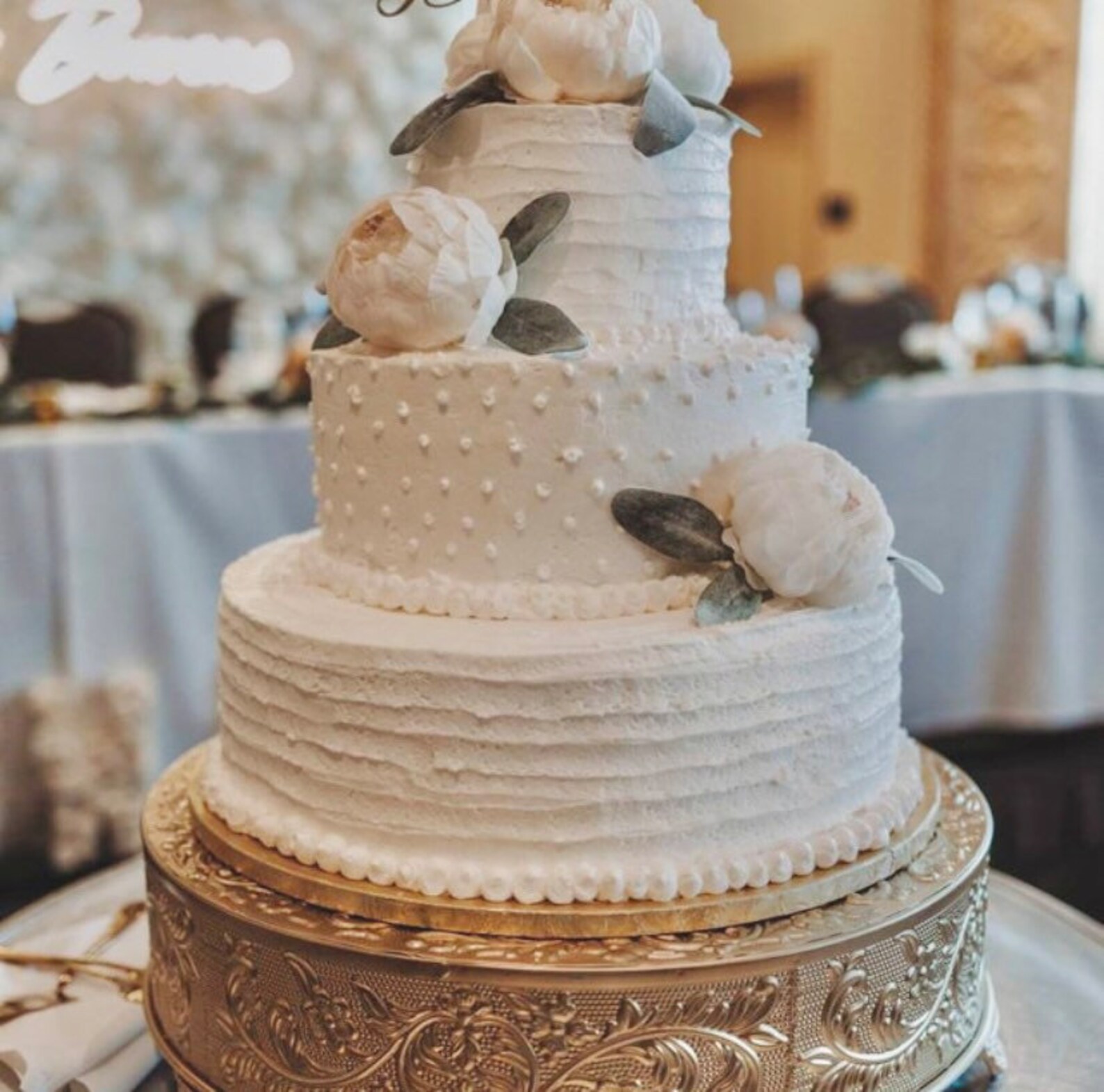 Floral Peony & Lambs Ear Cake Topper , Centerpiece Set | Wedding Cake ...