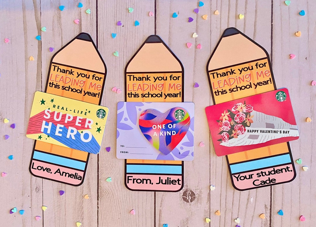 PRINTED No 2 Pencil Thank You Gift Card Holder | Teacher Appreciation ...
