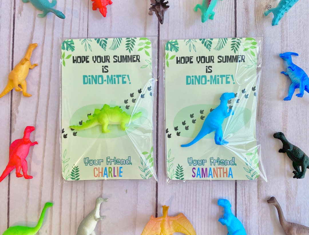 PRINTED Personalized Dinosaur End of School Year Summer Classroom Card ...