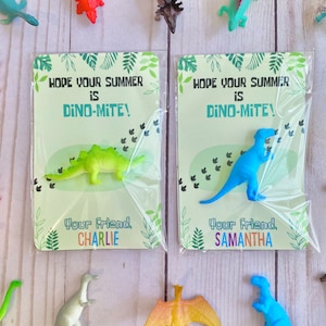 PRINTED Personalized Dinosaur End of School Year Summer Classroom Card ...