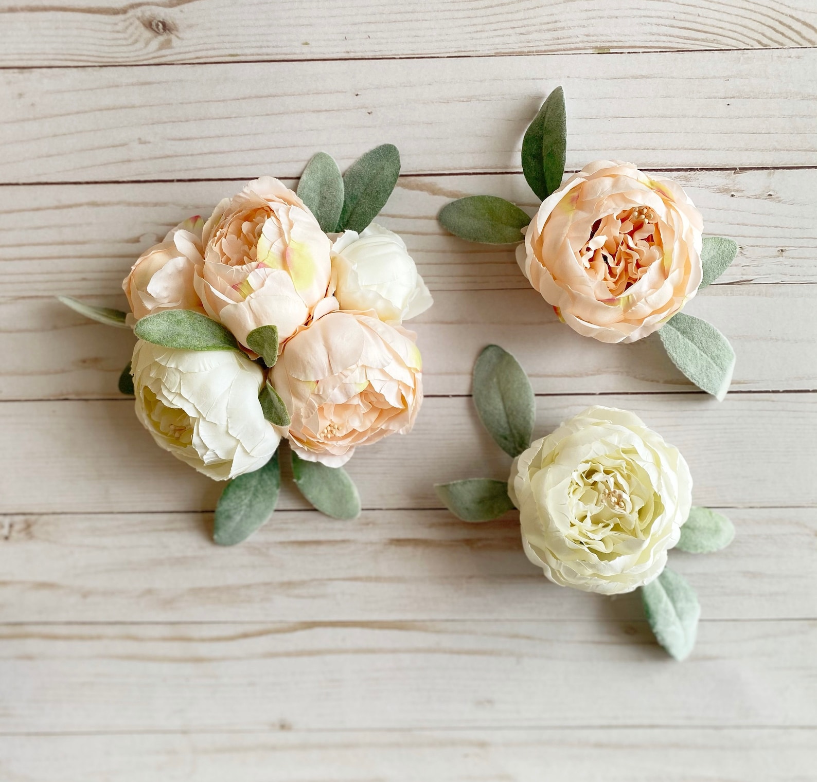 Floral Peony & Lambs Ear Cake Topper Centerpiece Set - Etsy