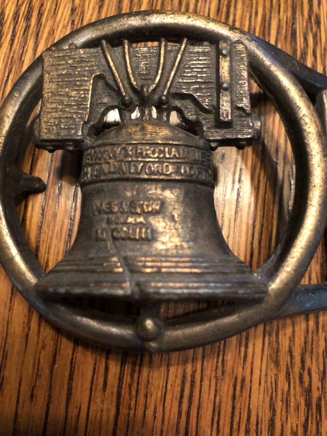 Vintage Brass Liberty Bell Belt Buckle. - Etsy