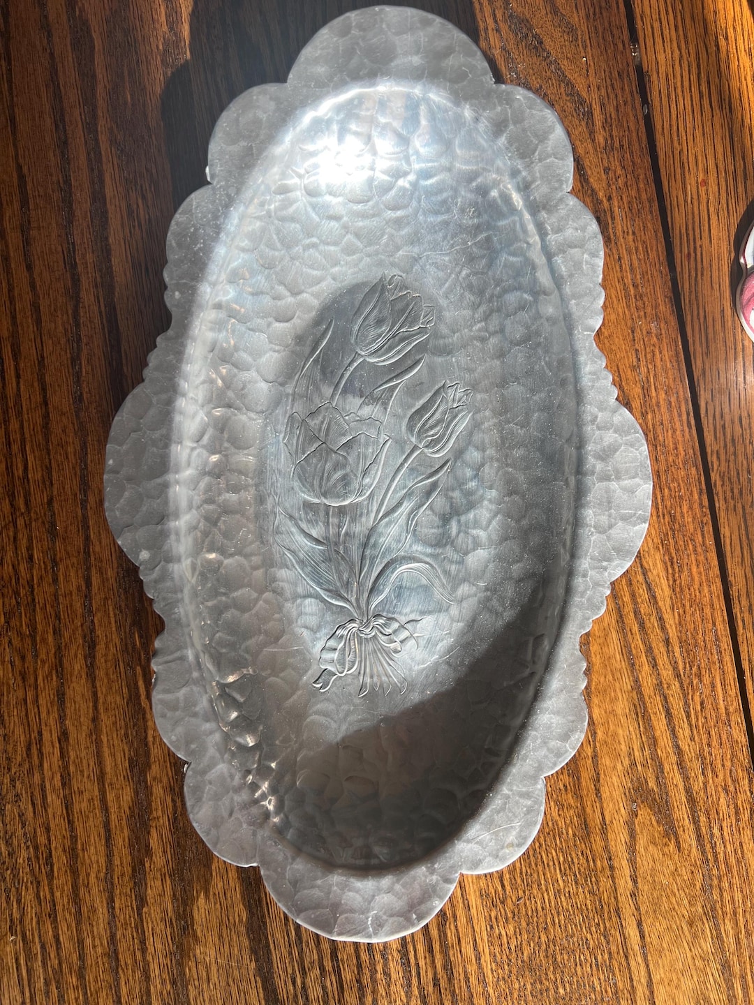 Rodney Kent Hammered Aluminum Oval Tray - Etsy