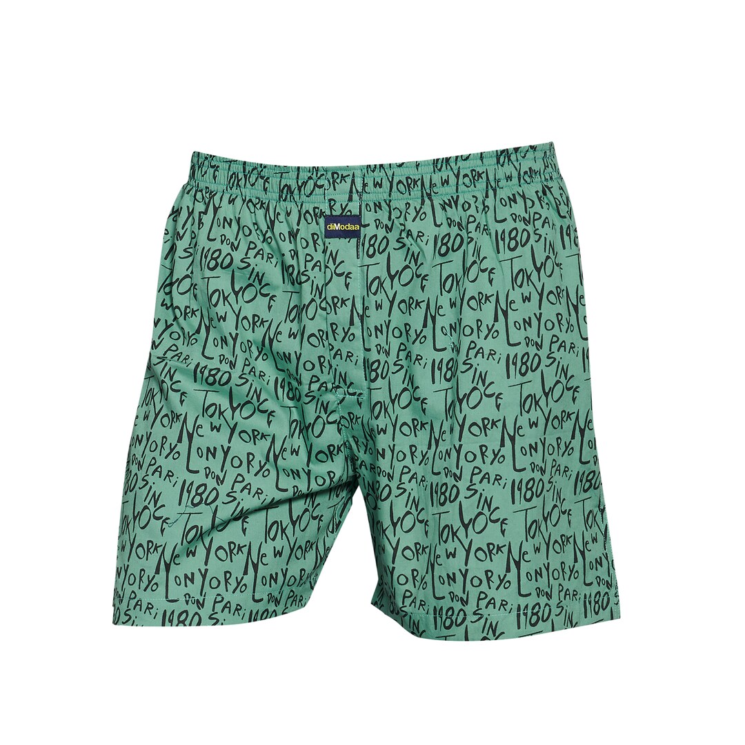 Cotton Printed Boxer Text Written Green - Etsy