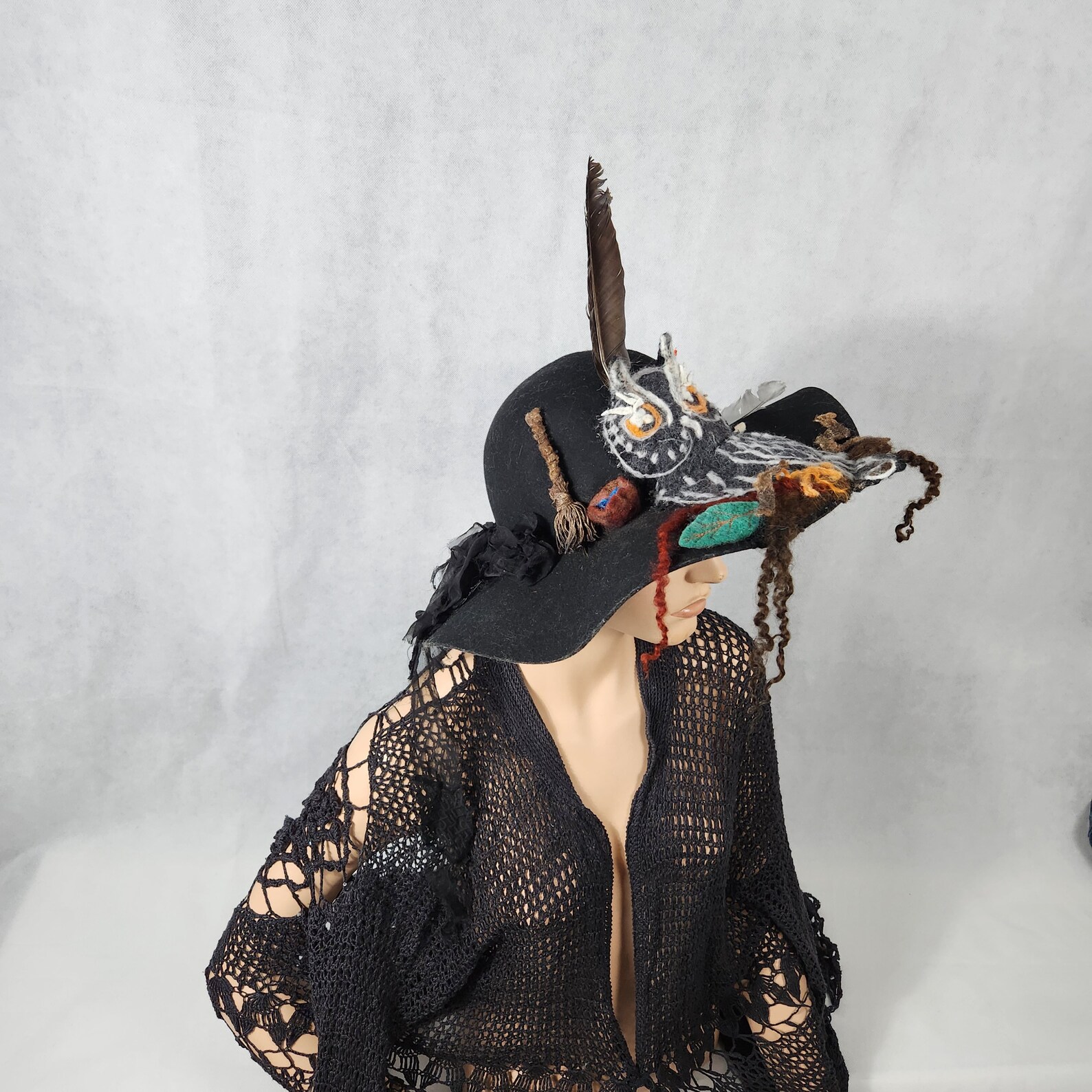 Witch Hat. Wizard Hat. Fairy Tale Owl Hat. Festival Costume. - Etsy