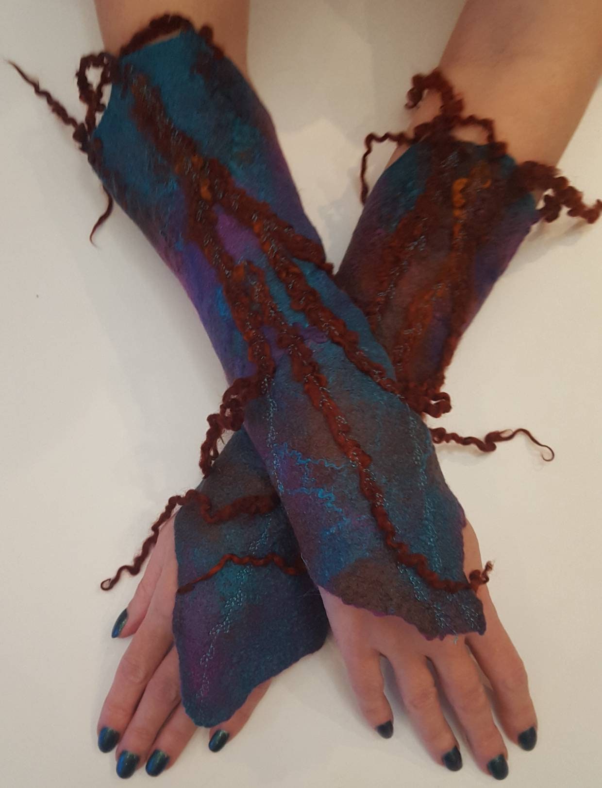 Pixie Fingerless Gloves. Fairy Tale Elven Wrist Warmer. Felted Wool ...