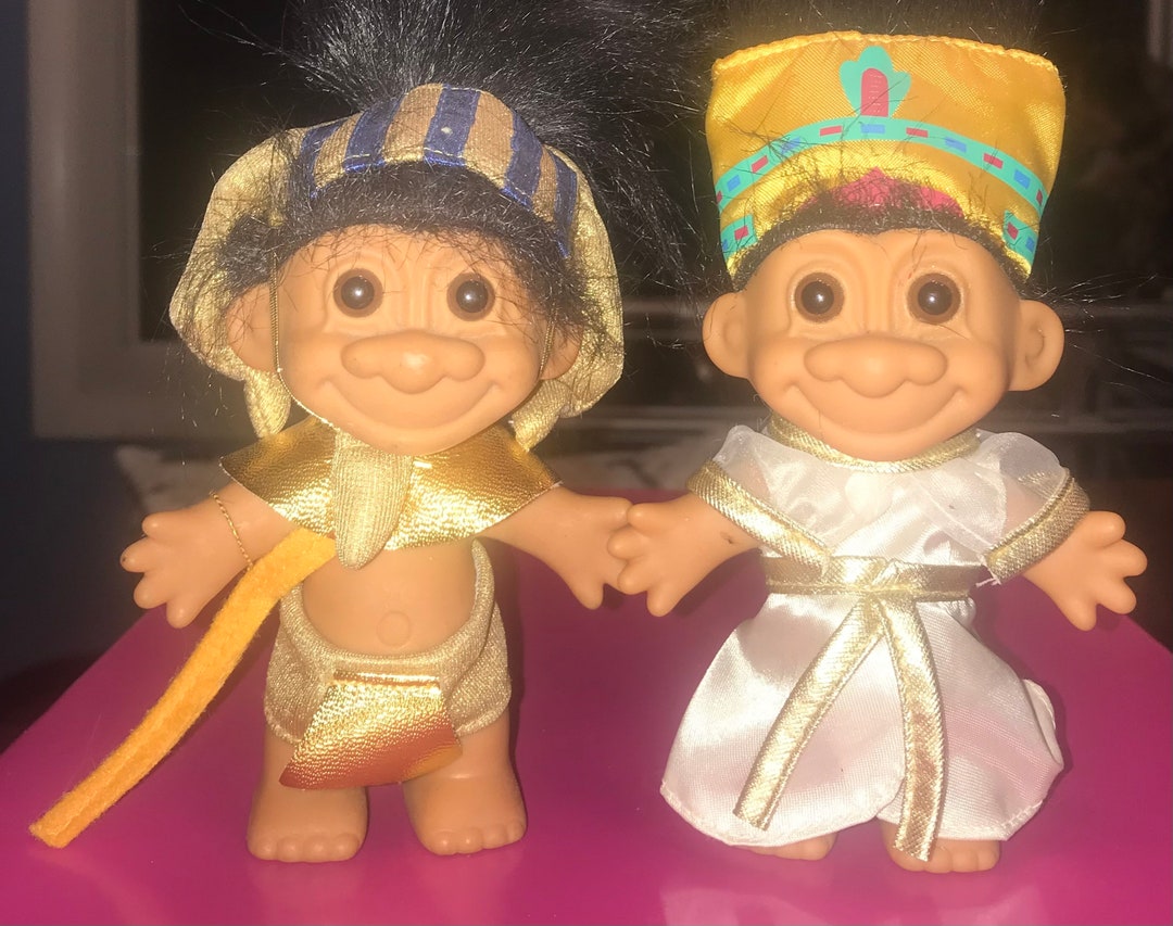 Russ Egyptian Pharaoh and Queen Troll Dolls, King Tut and Nefertiti ...