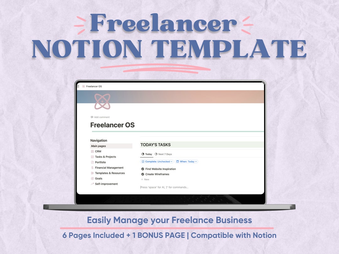 Freelancer Notion Template Project Manager, Client Portal, Finance ...