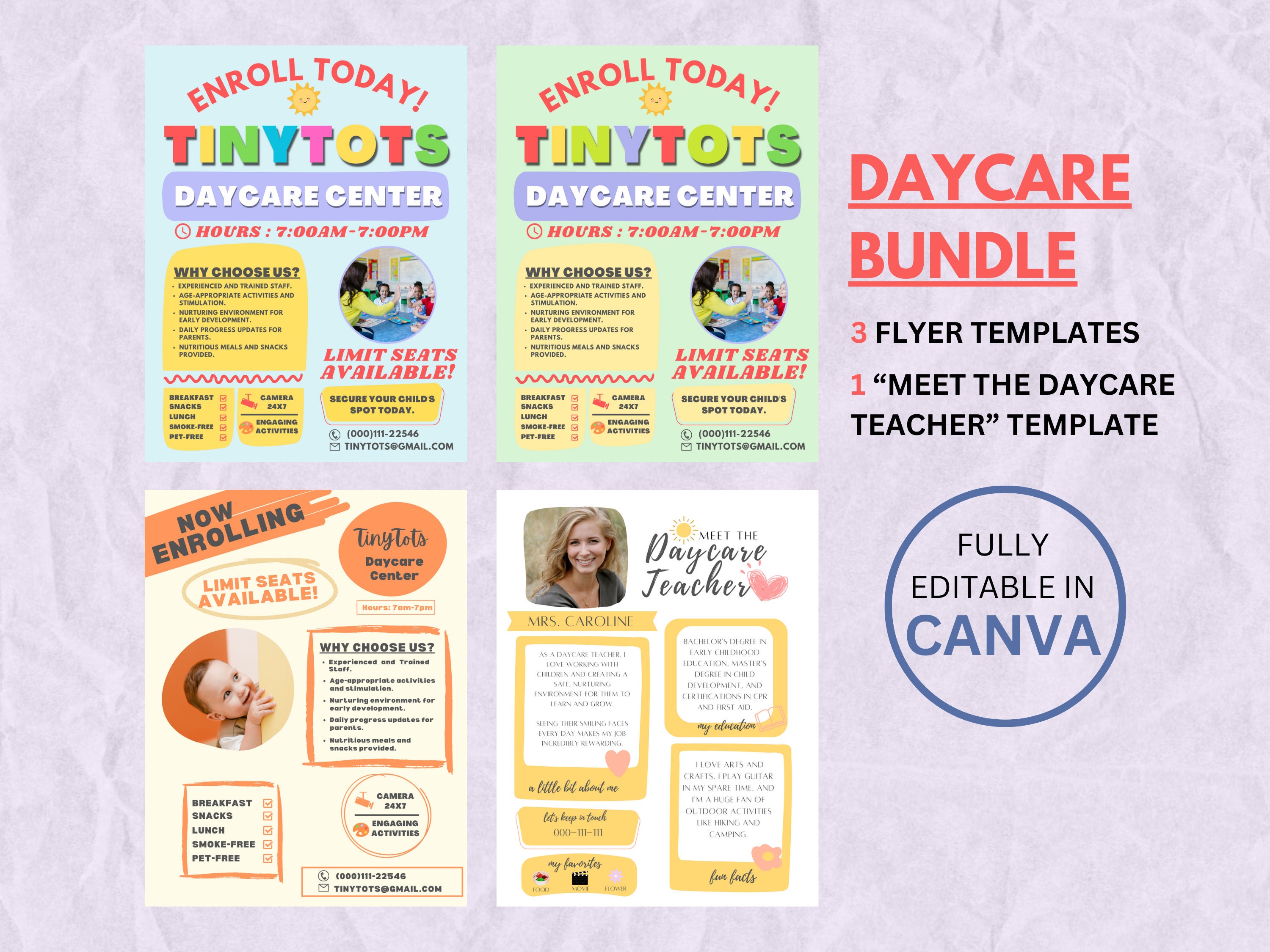 Child Care Flyer Template, Daycare Poster, Baby Sitting, Play Center ...