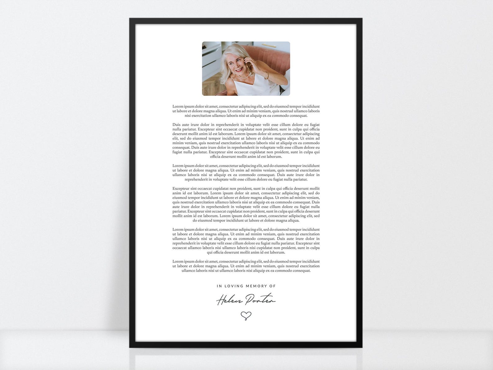 Eulogy and Photo Print, in Loving Memory Print, Memorial Poem and ...