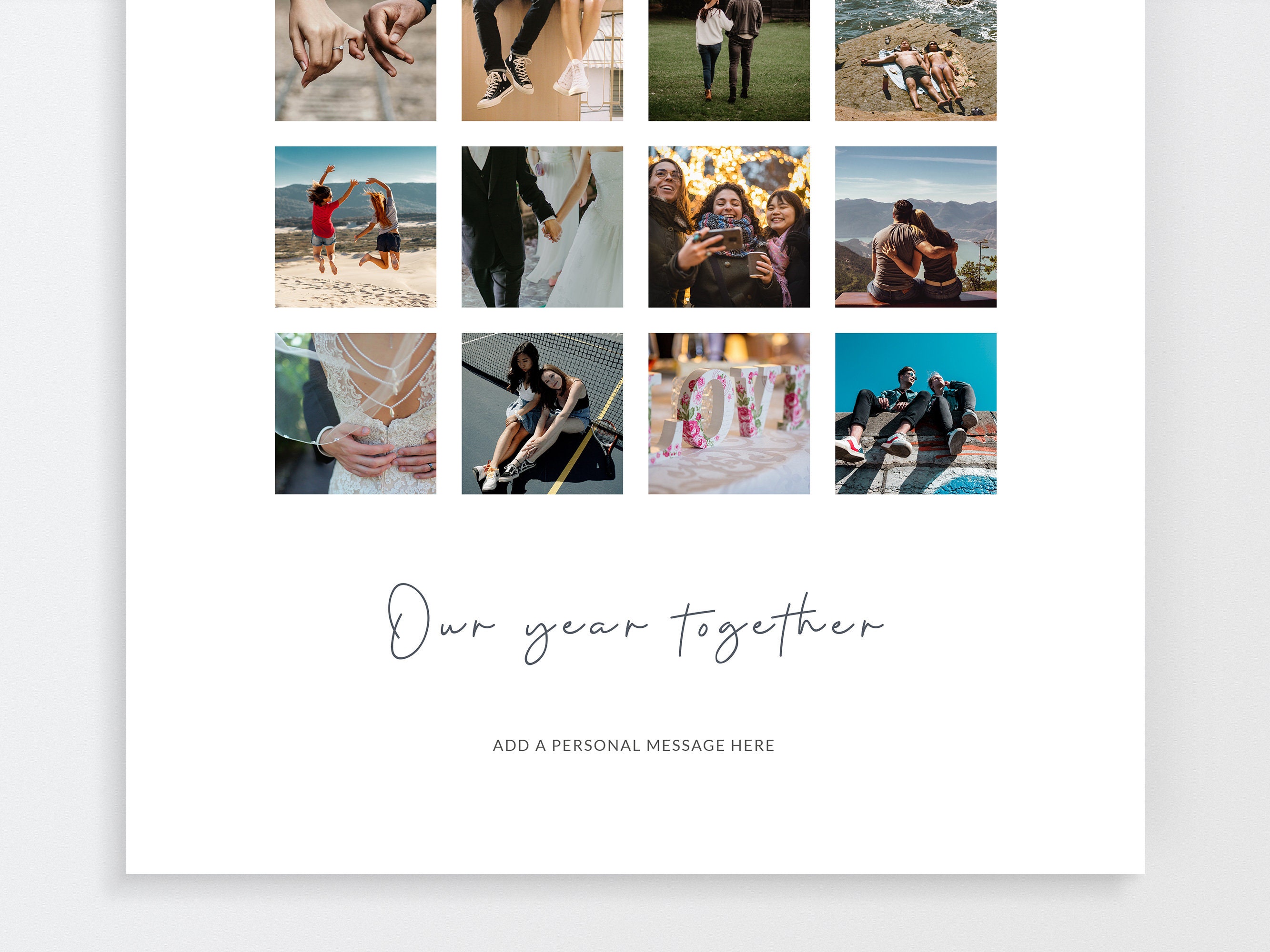 Our Year Together, Photo Collage, Personalised Photo Print, Photo Grid ...