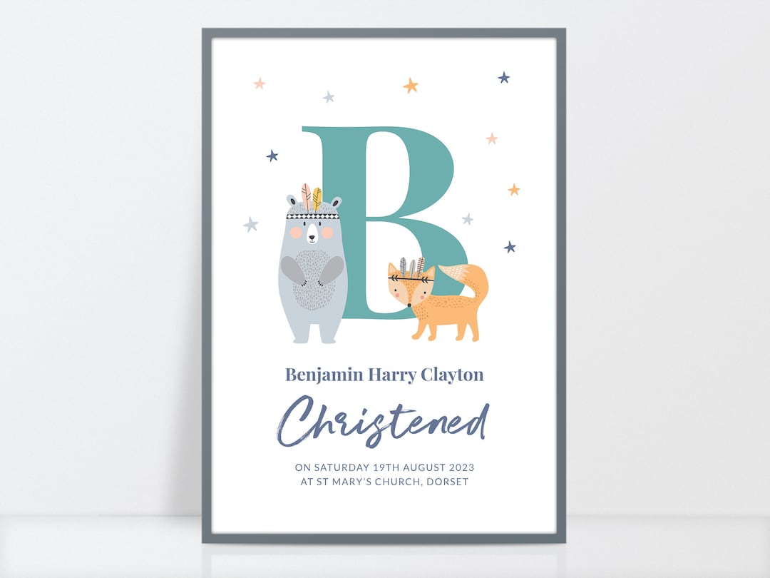 Personalised Christening Gift, Christening Print, Baptism Gift ...