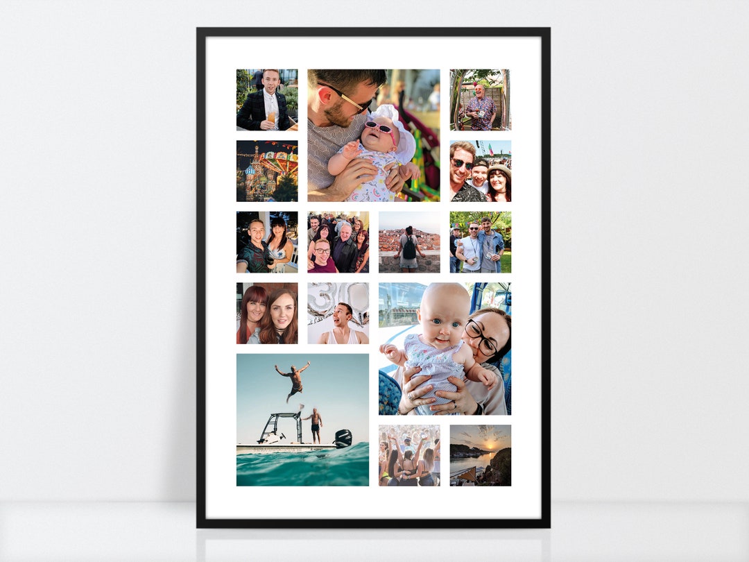 Custom Photo Collage, Personalised Anniversary Print, Family Photo ...