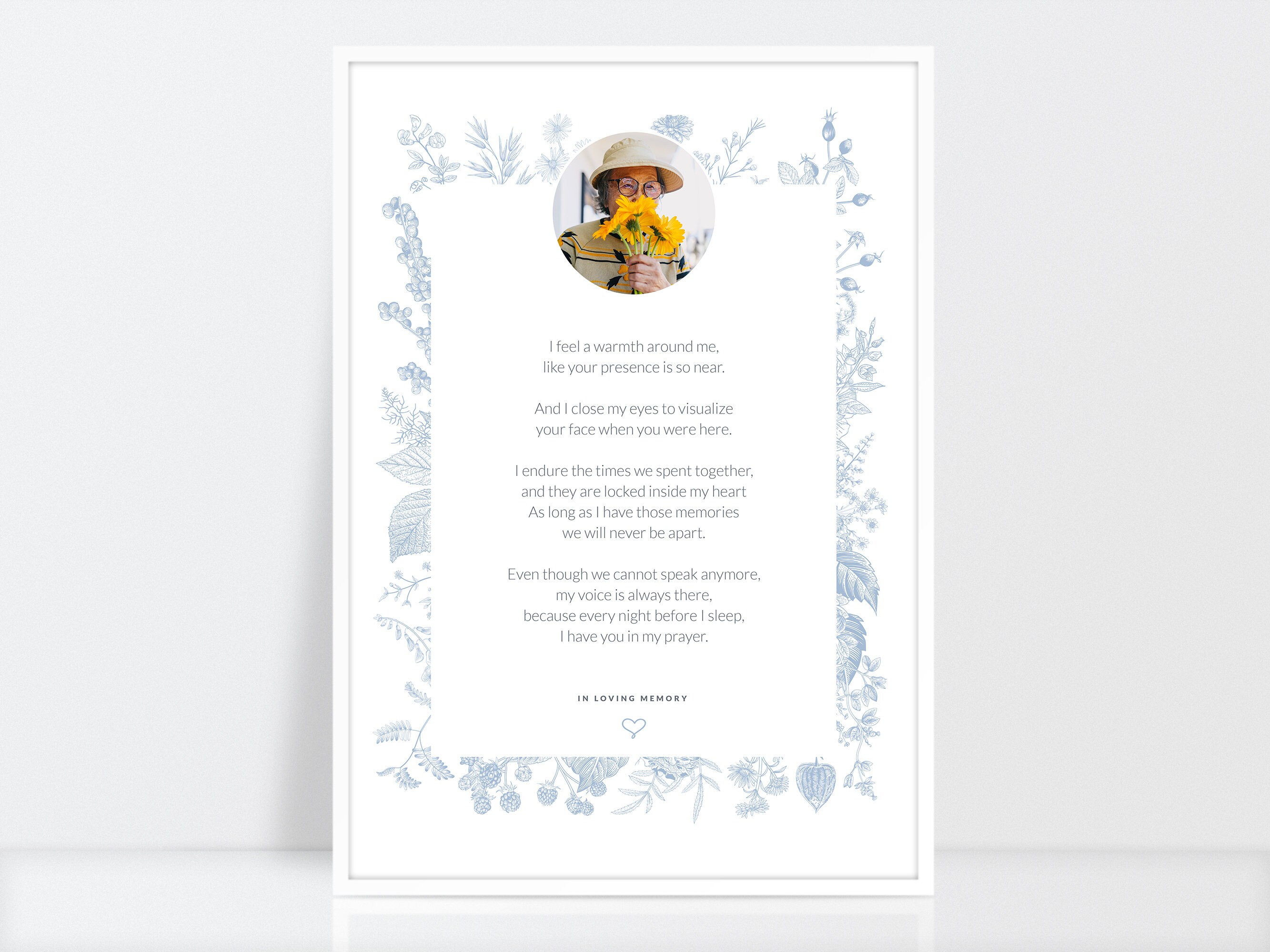 In Memory of Poem Print Personalised Memorial Print With - Etsy