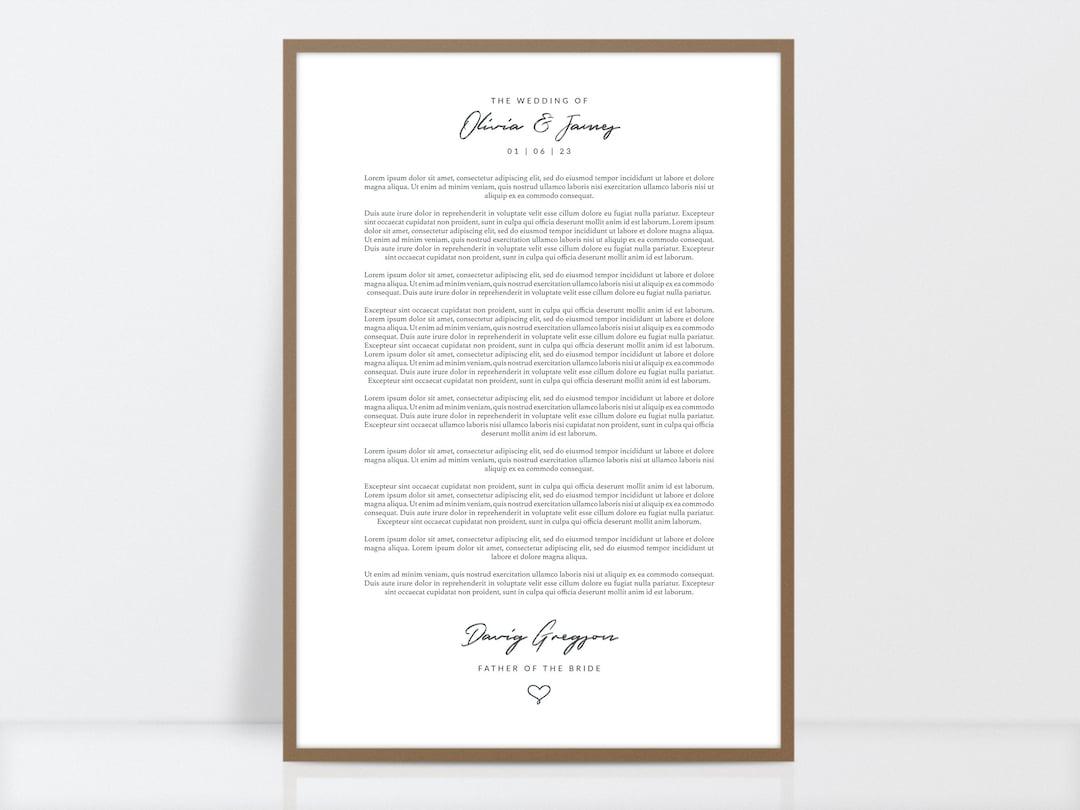 Wedding Speech Print, Best Man Speech, Father of the Bride Speech ...