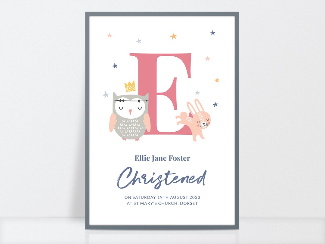 Personalised Christening Gift, Christening Print, Baptism Gift ...