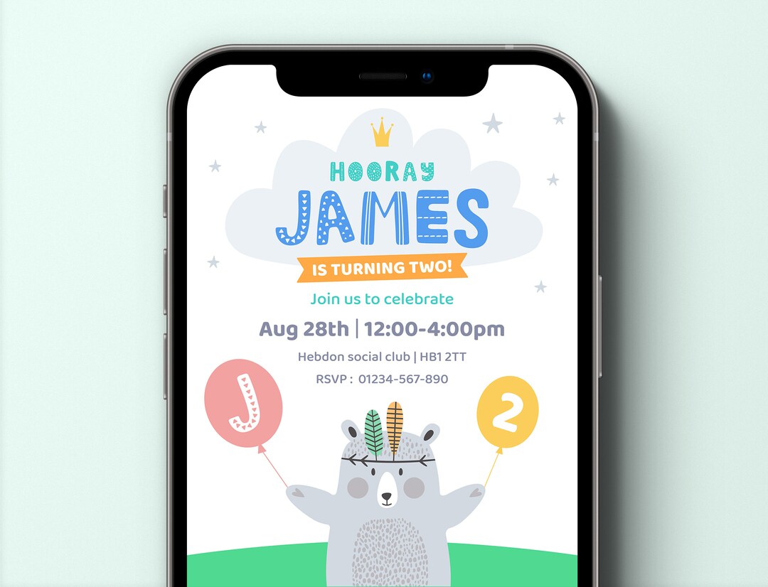 Digital Children's Party Invitation | Kids Birthday Invitation ...