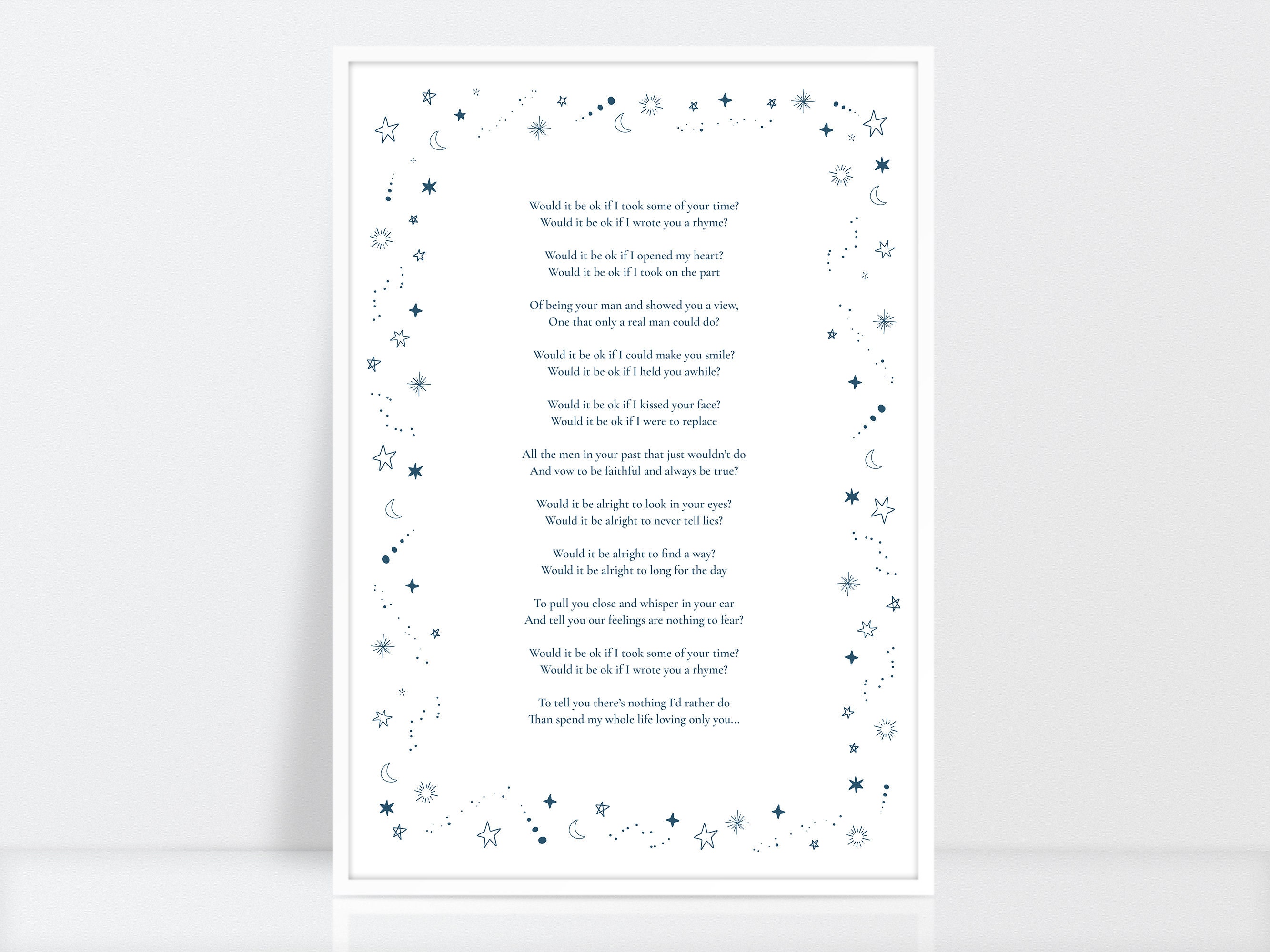 Personalised Poem Print Poem Wall Art Your Text Here - Etsy