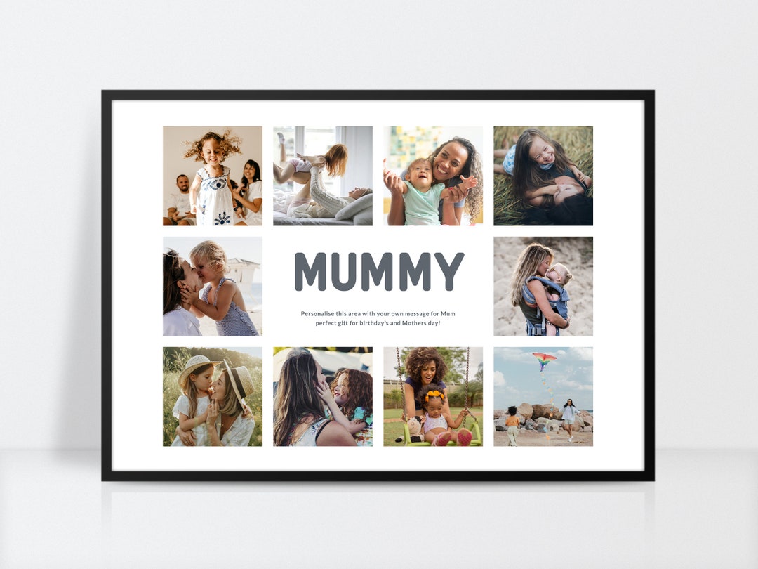 Personalised Mum Photo Collage, Mummy Photo Collage, Birthday Gift for ...