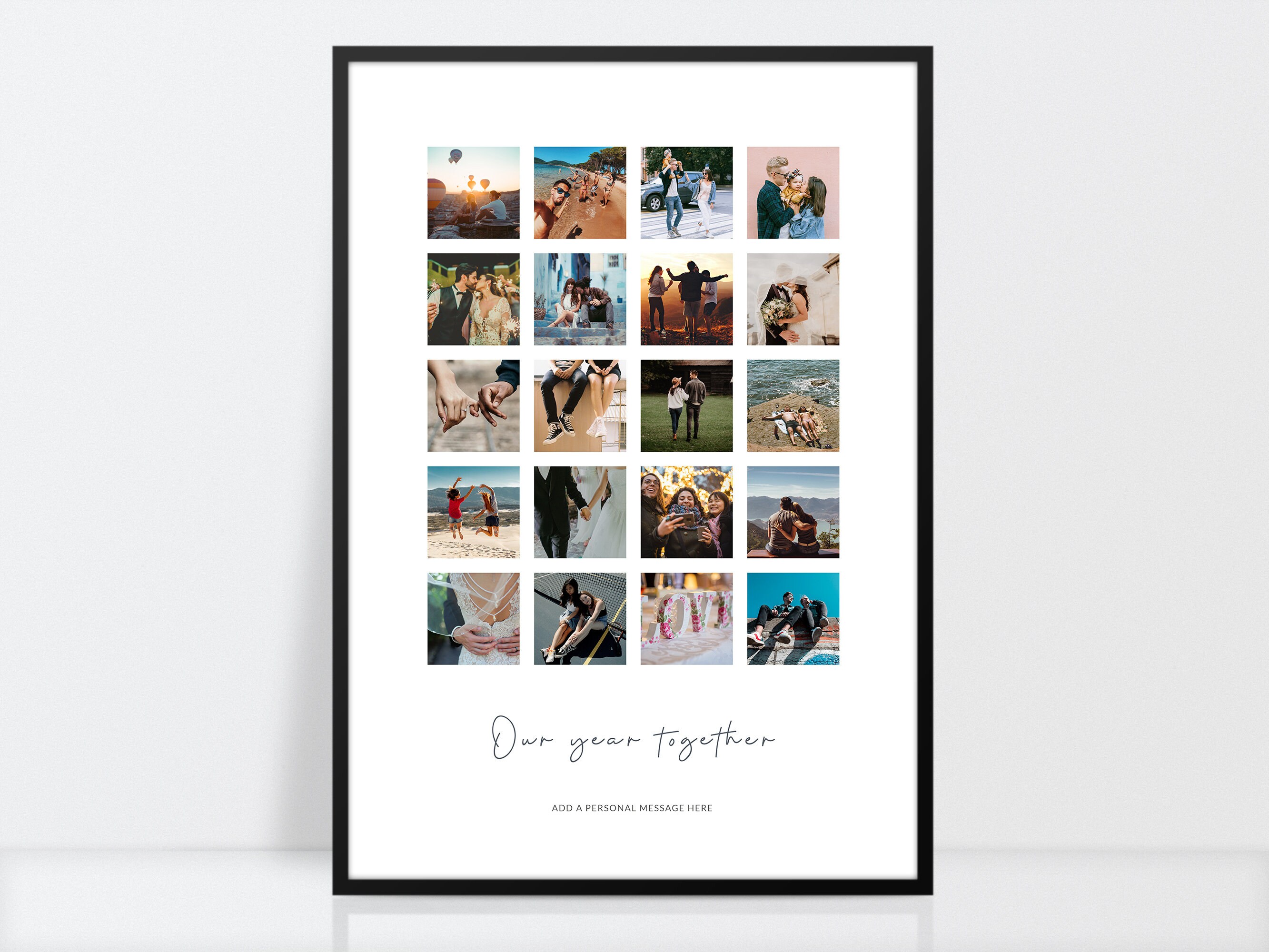 Our Year Together, Photo Collage, Personalised Photo Print, Photo Grid ...