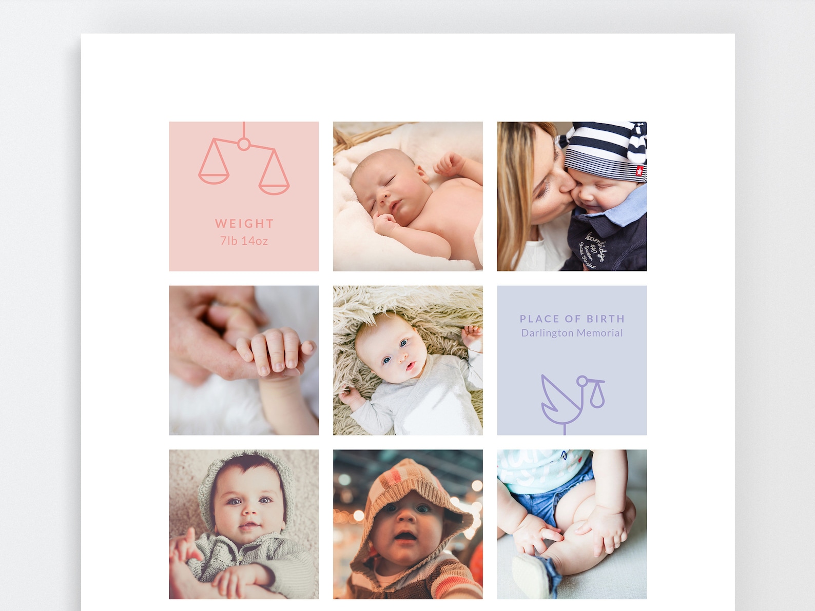 Baby First Year Print Newborn Photo Collage 12 Month Photo - Etsy UK