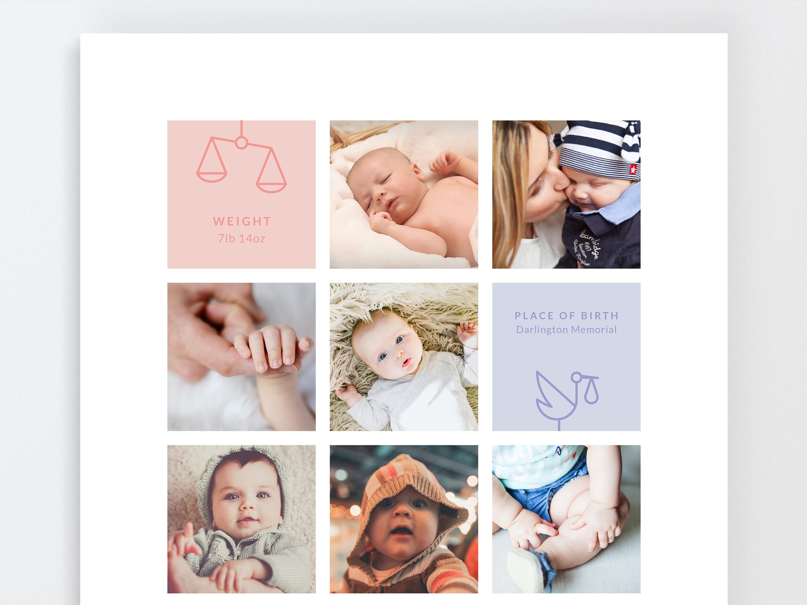Baby First Year Print Newborn Photo Collage 12 Month Photo - Etsy UK