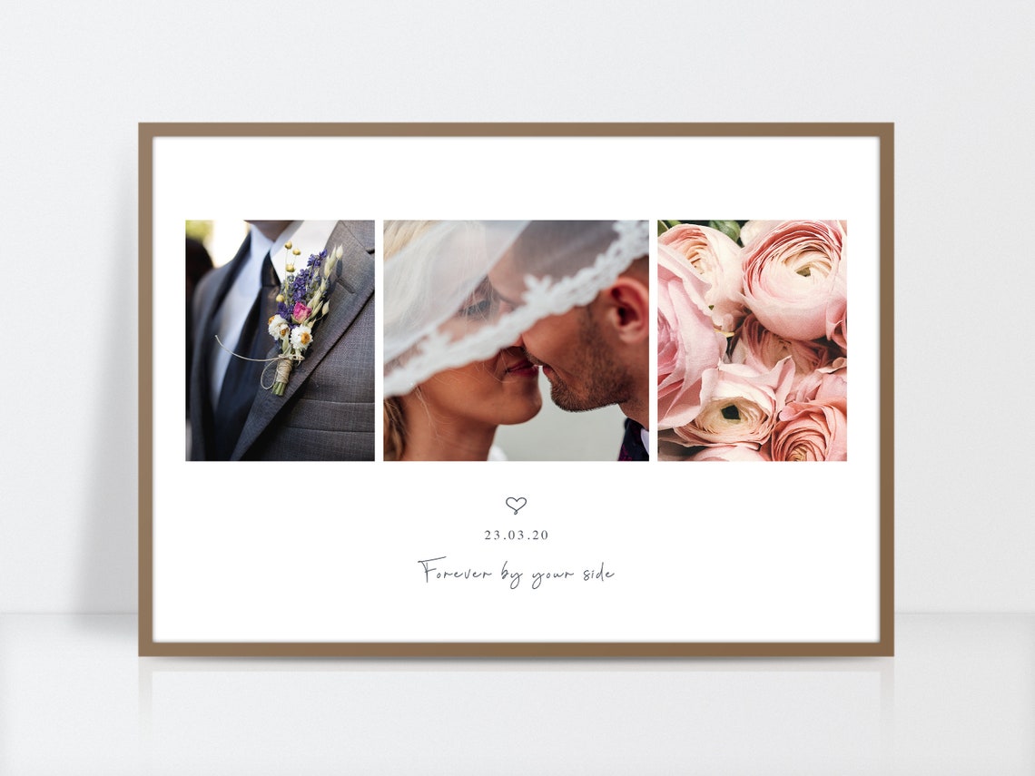 Custom Wedding Collage, Wedding Photo Print, Anniversary Print, Simple ...