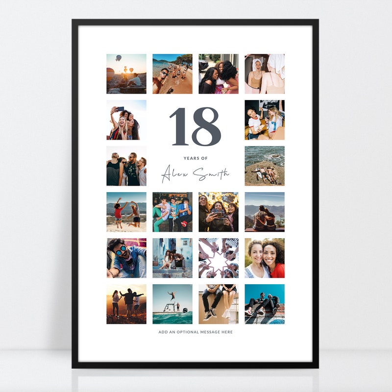 18th Birthday Collage Print Frame - Etsy UK